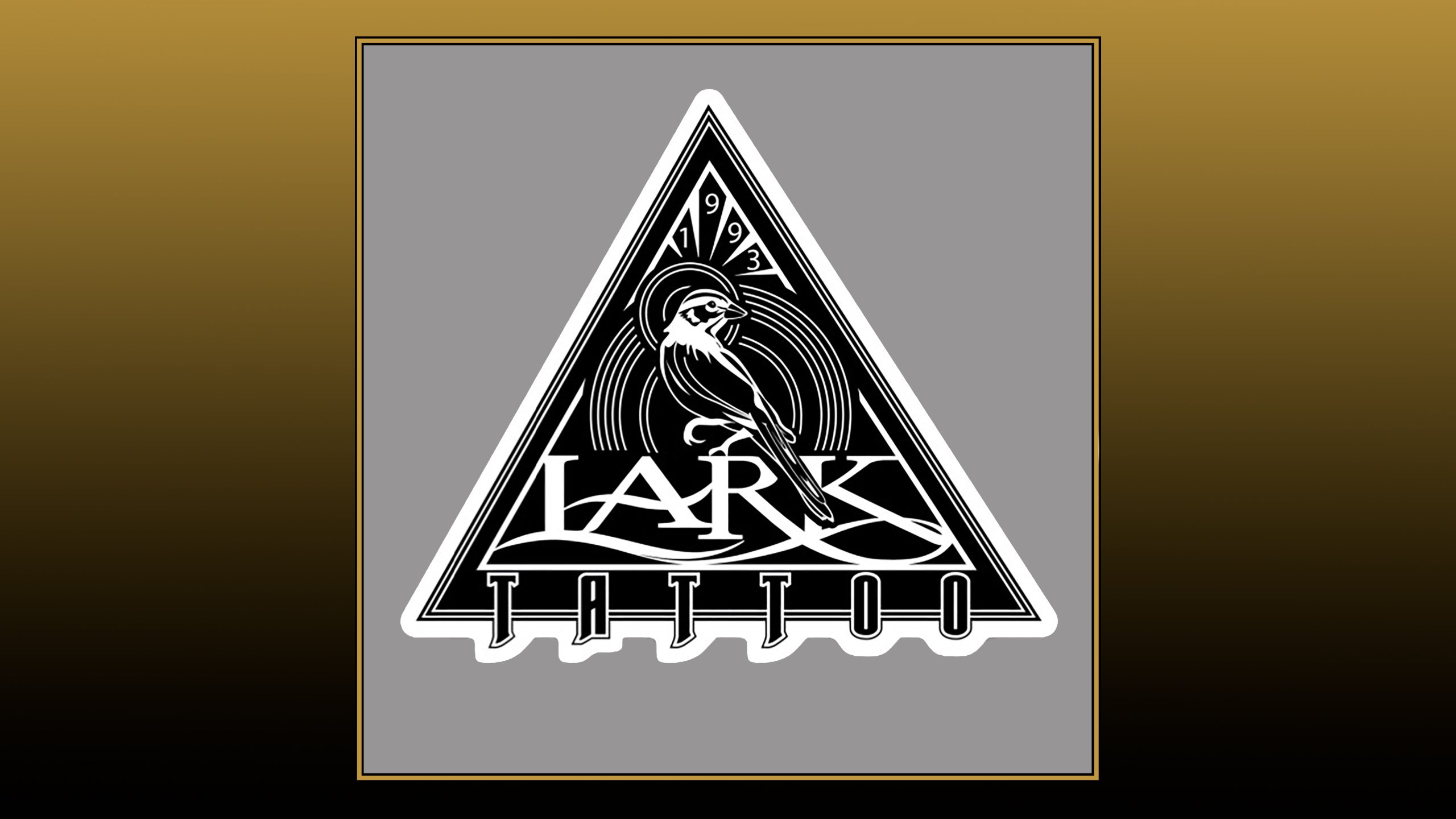 $2.00: 4 inch STICKER - Lark Tattoo Triangle Logo Die-Cut Sticker