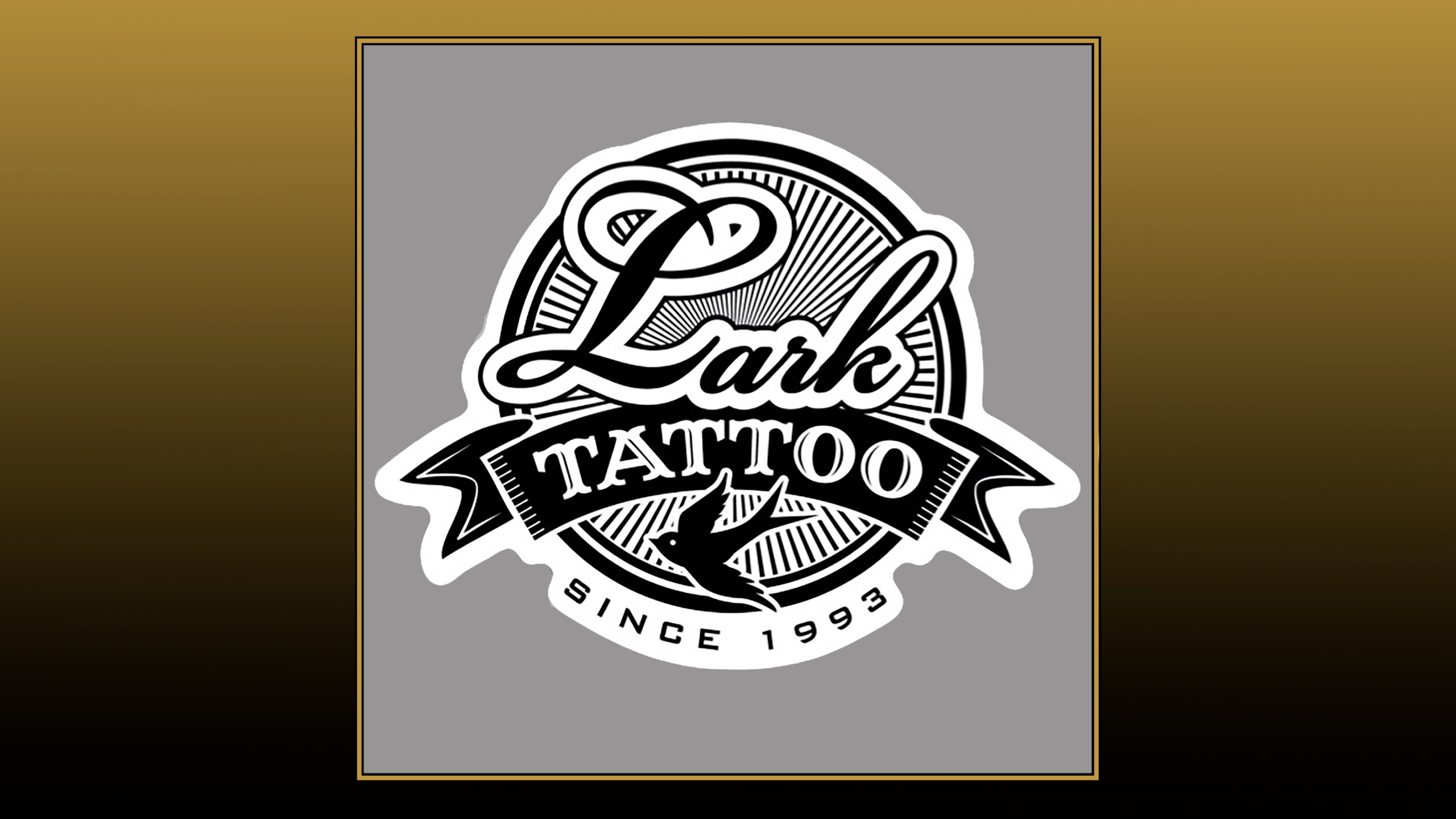 $2.00: 4 inch STICKER - Lark Tattoo Circle Logo Die-Cut Sticker